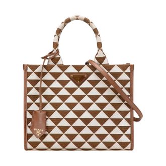 Prada Sac bandouli&egrave;re Triangolo Satchel petit mod&egrave;le en toile Pre-owned - Femme - Pre-owned - Brun - Taille: ONE Size