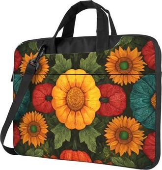 Generic Sac pour ordinateur portable de 15,6, motif feuilles dérable dautomne avec bandoulière, housse de protection antichoc pour ordinateur portable pour ho