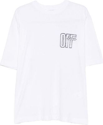 Off-white T-shirt en coton blanc cass&eacute; Motion Arrow Skate