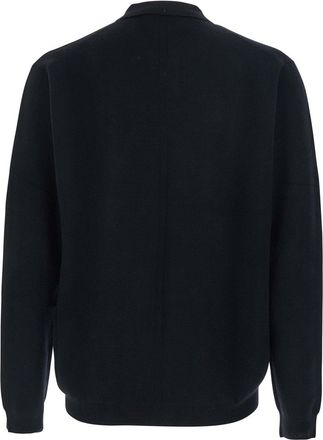 low brand Wool Polo-Collar Sweater - Black