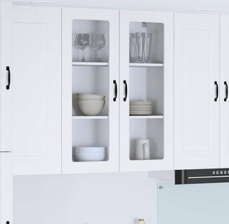 vidaXL vidaXL Meuble mural de cuisine avec porte Lucca Blanc 80 x 31 x 100 cm
