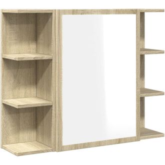 vidaXL Bad-Spiegelschrank Sonoma-Eiche 80x20,5x64 cm Holzwerkstoff Vidaxl