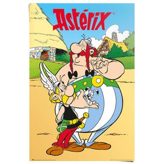 Reinders Poster, Asterix und Obelix, Kinderzimmer, Poster, Wanddeko, Room Decor, 150 gr. glänzend Bilderdruckpapier, Gelb, 91,5x61cm