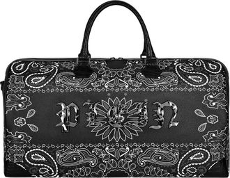 Philipp Plein Homme, Sacs, Noir, Taille: ONE Size Sac &agrave; poign&eacute;e en cuir Paisley Gothic Plein