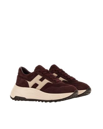 Hogan Womens Sneakers Hi-Fi Brown Red Trainers