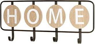 Haku Möbel Wandgarderobe Eiche, schwarz, MDF, Metall - Maße: B 50 cm x H 22 cm x T 5 cm, Style: Industrial