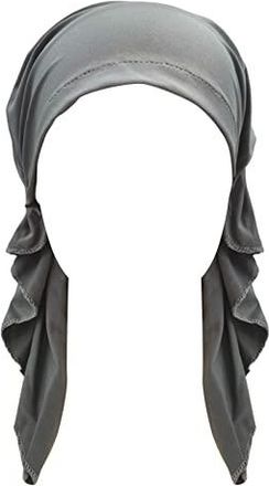 Generic Chapeau ethnique pr&eacute;-nou&eacute; tress&eacute; couverture enveloppante turban chapeau chapeau bandeau, gris, Taille unique