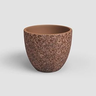 Artevasi Héstia Topf, Blumentopf, Dekorativer Topf, Komplexe Textur, Handgemachte Keramik, Farbe Terracotta, 20cm