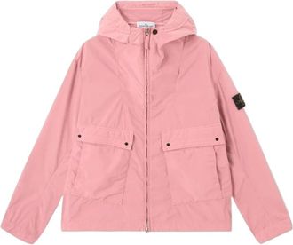 Stone Island Homme, Vestes, Rose, Taille: M Parka Courte L&eacute;g&egrave;re et Compacte Touch Poly-TC
