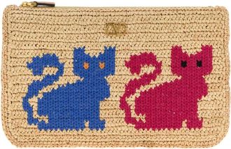 Valentino Garavani Femme, Sacs, Beige, Taille: ONE Size Raffia VLogo Signature Clutch