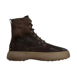 Tod's W. G. Heritage Schn&uuml;r-Stiefeletten aus Wildleder - - Shoes - Herren - Braun - 45 EU