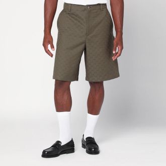 Gucci Waldgr&uuml;ne Bermuda aus GG-Stoff