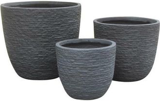 Milani Home Milani Home - Ensemble de 3 navires de jardin en fibre dargile Marisa DarkGrey - DarkGrey