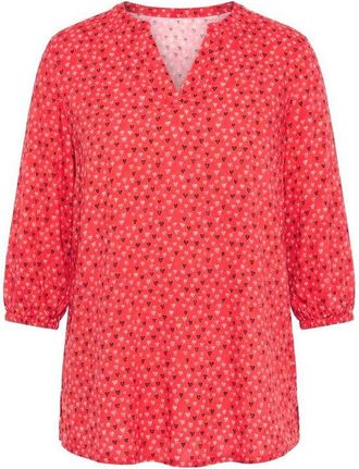 Angel Of Style Longbluse Bluse A-Linie Viskose Herz-Muster 3/4-&Auml;rmel
