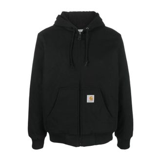 Carhartt Work in Progress Schwarze Baumwollkapuzenjacke - - Sweatshirts & Hoodies - Herren - Schwarzk - XL