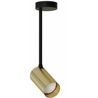 Licht-Erlebnisse Licht-erlebnisse - Deckenleuchte Messing Schwarz GU10 h: 31 cm schwenkbar Wohnzimmer Deckenlampe Spot