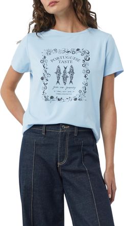 Comma T-Shirt aus Baumwollmix mit Artwork