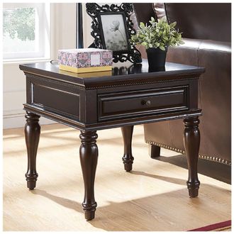 Generic Beistelltisch aus Massivholz mit Schublade, rechteckiger Sofatisch, Elegante Vintage-Schnitzereien, Nachttisch/Betttisch im Mid-Century-Stil for Wohnz