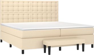 vidaXL Vidaxl - Giroletto A Molle Con Materasso Crema 200x200 Cm In Tessuto