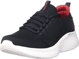 Skechers Baskets BKRD pour Homme 232593, Bordure en Cuir Duraleather Noir, 42 EU