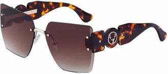 Generic Lunettes de soleil surdimensionnées sans monture pour femmes, lunettes de soleil de luxe sans monture pour hommes et femmes, lunettes anti-UV400, C4 D