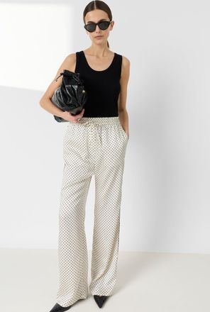 Gerard Darel Pantalon satin&eacute; &agrave; pois - AELIS - Ecru
