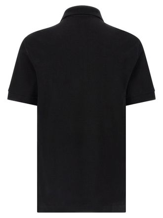 Dolce & Gabbana Logo Plate Piqu&eacute; Cotton Polo Shirt - Black