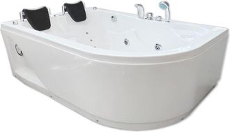 Simba Whirlpoolbadewanne 170 x 115 cm wei&szlig; f&uuml;r 2 Personen - Havana