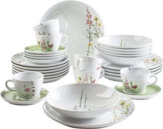 Kahla 390887A69358C Five Senses Wildblume Kombiservice 30tlg. | florales Kaffeeservice f&uuml;r 6 Personen aus Porzellan