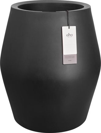 ELHO June Split High 46 - Blumentopf für Innen und Außen - 100% Recyceltem Plastik - Ø 46.0 x H 53.6 cm - Schwarz/Schwarz