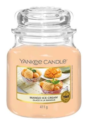 Yankee Candle Company Mango Ice Cream Duftkerze im Glas 411g, Maße: 10,7cm x 10,7cm x 12,7cm, 5901633560
