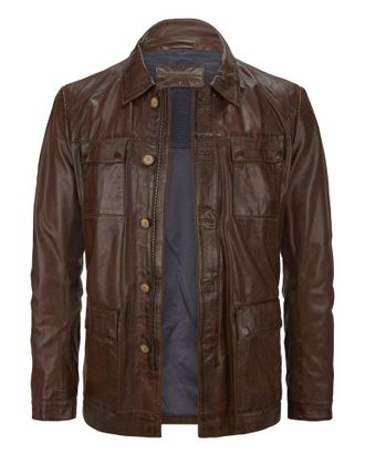 Milestone Lederjacke MSArturo Fieldjacke aus handgewachstem sehr d&uuml;nnem Lammleder