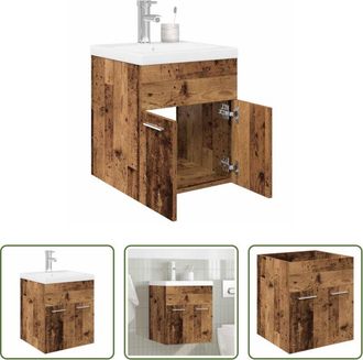 vidaXL Einbaubecken - Waschbeckenunterschrank mit Einbaubecken und Wasserhahn