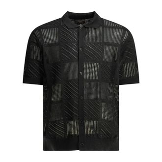 Beams Plus Patchwork Strick-Polohemd - - Shirts - Herren - Schwarzk - M