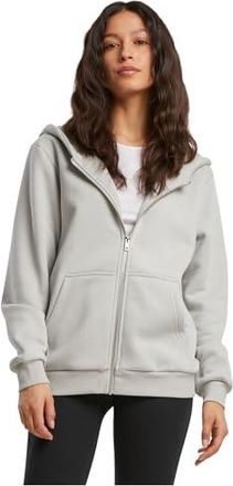 Build Your Brand By290-ladies Fluffy Zip Hoody Sweat-Shirt &agrave; Capuche, Lightasphalte, M Femme