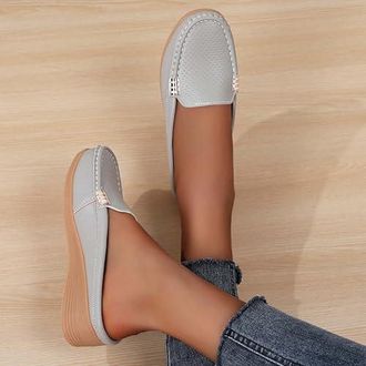 Generic Chaussures compens&eacute;es l&eacute;g&egrave;res &agrave; enfiler pour femme - Couleur unie - Respirantes - Polyvalentes - &Eacute;l&eacute;gantes - Confortables - D&eacute;contract&eacute;es - Loisirs en