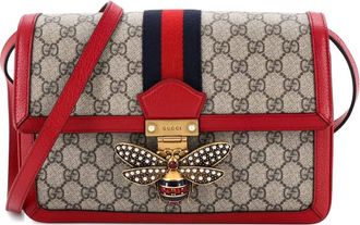 Gucci Queen Margaret Shoulder Bag GG Coated Canvas Medium crossbody bag - Braun