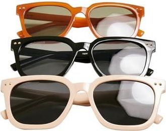Urban Classics Unisex Sunglasses Chicago 3-Pack black/brown/lightbeige, one size