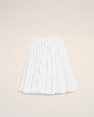 Ami Jupe Corolle Midi Blanchehe en Coton Blanc - 32 - Femme
