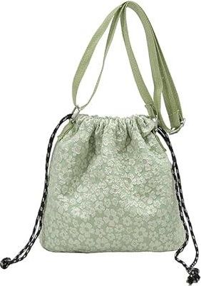 Generic Sac à bandoulière simple et léger avec cordon de serrage avec sangle pour anniversaire, mariage, Saint-Valentin, Vert, 7.87x0.39x7.48inch