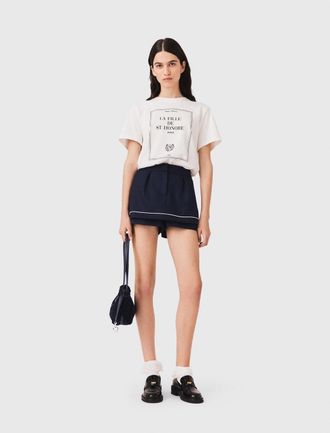 Maje Short Tailleur Trompe-lail - Bleu Marine - Maje