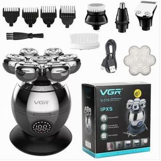 Trade Shop Trade Shop - kit 5 in 1 tagliacapelli multifunzione massaggio V-315 per uomo IPX5