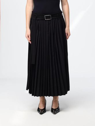 Sportmax Jupe midi pliss&eacute;e en m&eacute;lange de laine vierge &agrave; taille mi-haute