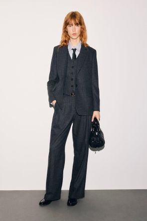 Gerard Darel Pantalon en flanelle ray&eacute;e - MINI - anthracite