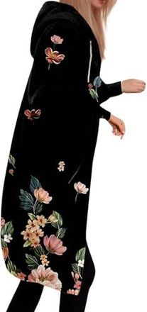 Generic 2026 Vestes pour femmes, manteaux &agrave; capuche pour femmes, automne hiver, poches chaudes, cordon de serrage, fermeture &eacute;clair, cardigan long &agrave; capuche, 