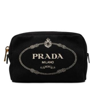 Prada Pre-owned Canvas Pouch - - Pre-owned - Damen - Schwarzk - ONE SIZE