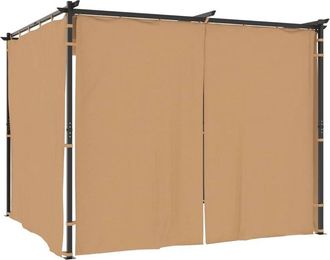 vidaXL Vidaxl - Tonnelle avec rideaux 3x3 m Taupe Acier