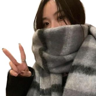 Generic QXDZSW Automne et Hiver Plaid &Eacute;charpe Femme Chaud R&eacute;tro Imitation Cachemire Frange Ch&acirc;le Femme, 4, 200-30cm