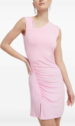 HUGO BOSS robe courte asymétrique à détail de logo - Rose