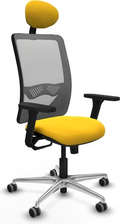 Piqueras y Crespo B&uuml;rostuhl Zulema mit 3D-Armlehnen, h&ouml;henverstellbarer Lendenwirbelst&uuml;tze und festem Kopfteil, ausgestattet mit Sincro 3 Positionen und Schneideschaum,